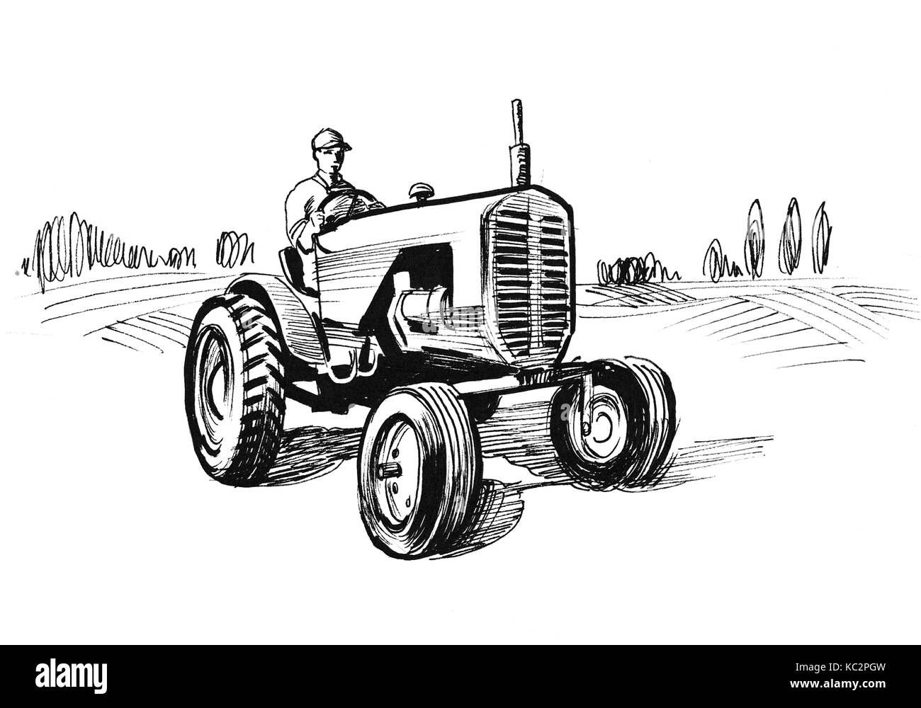 Drawing Tractor High Resolution Stock Photography and Images - Alamy