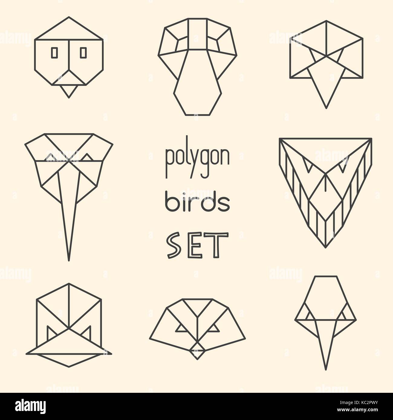 Polygon birds set on beige background Stock Vector Image & Art - Alamy