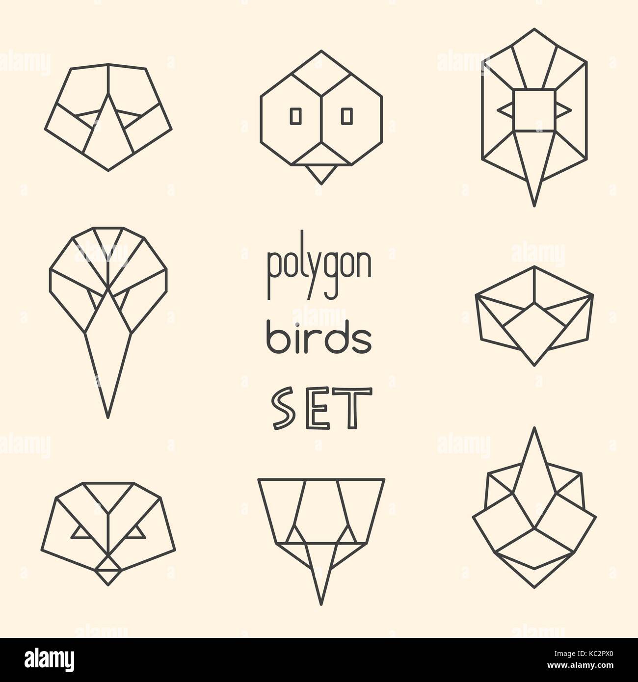 Polygon birds set on beige background Stock Vector Image & Art - Alamy