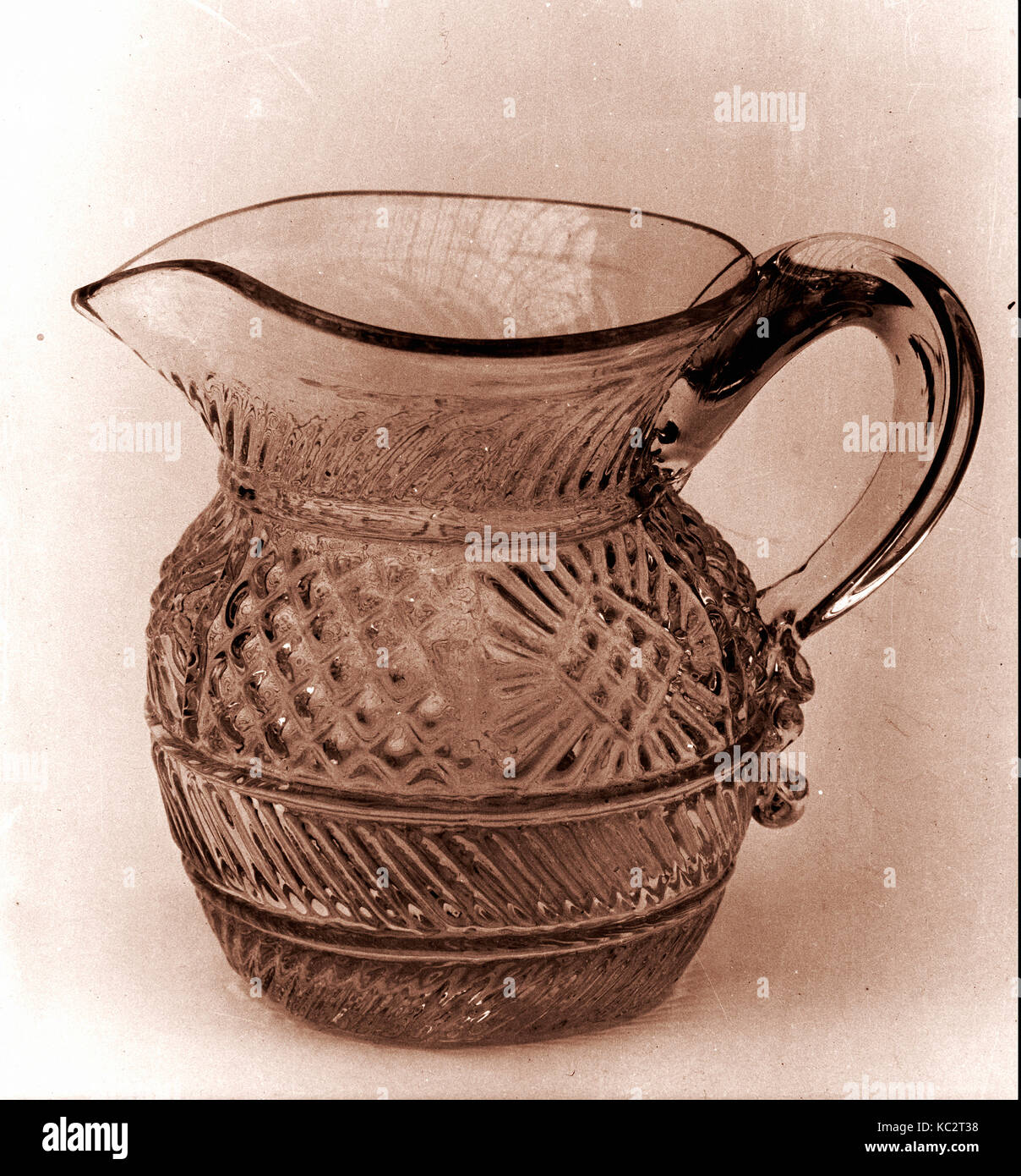 Pitcher, 1820–40, Made in United States, American, Blown molded lead ...