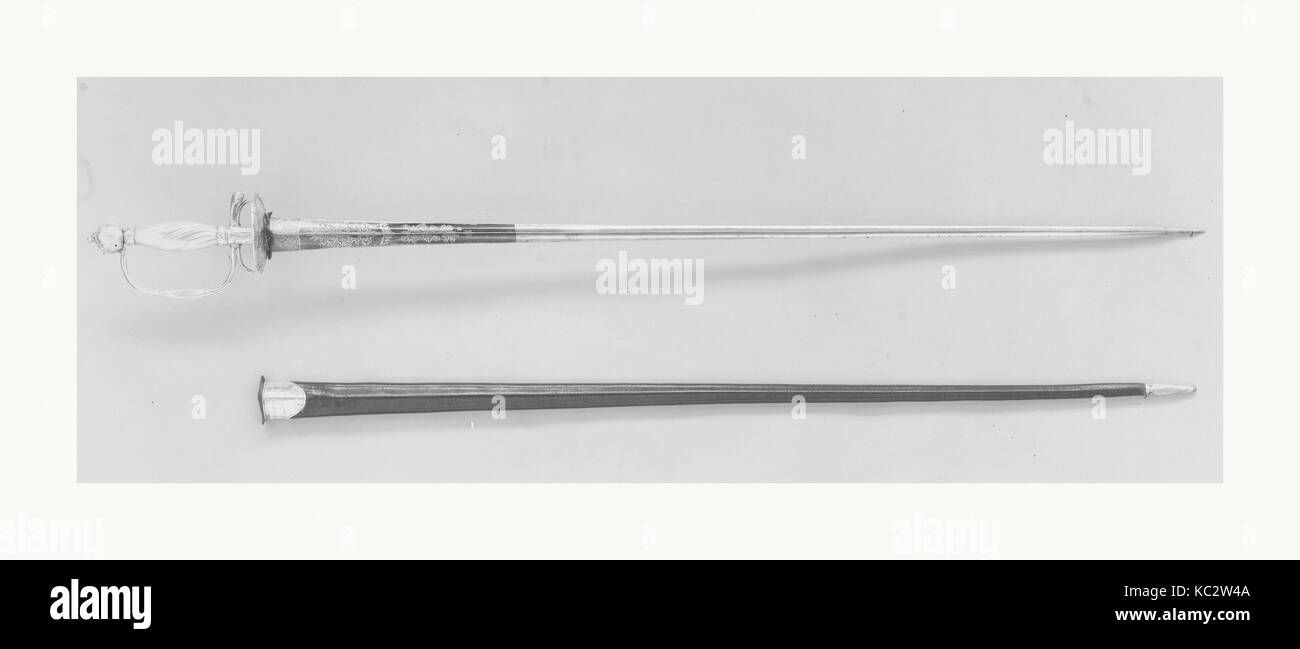 Smallsword with Scabbard, ca. 1762, French, Steel, silver, leather ...