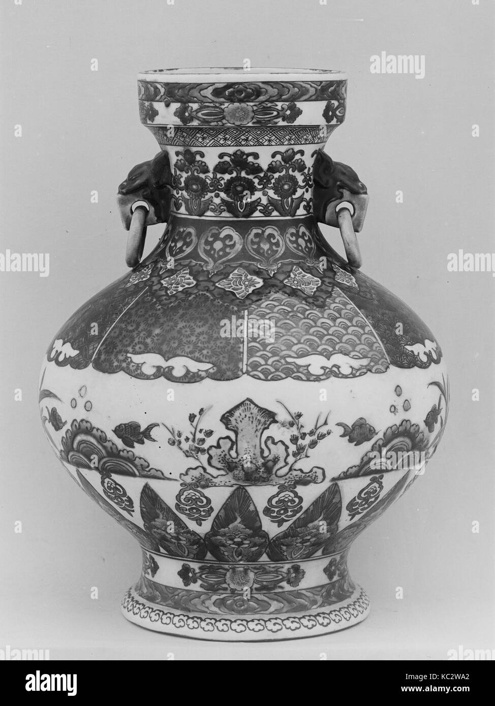 Large Vase, ca. 1850, Japan, Porcelain decorated in polychrome enamels ...