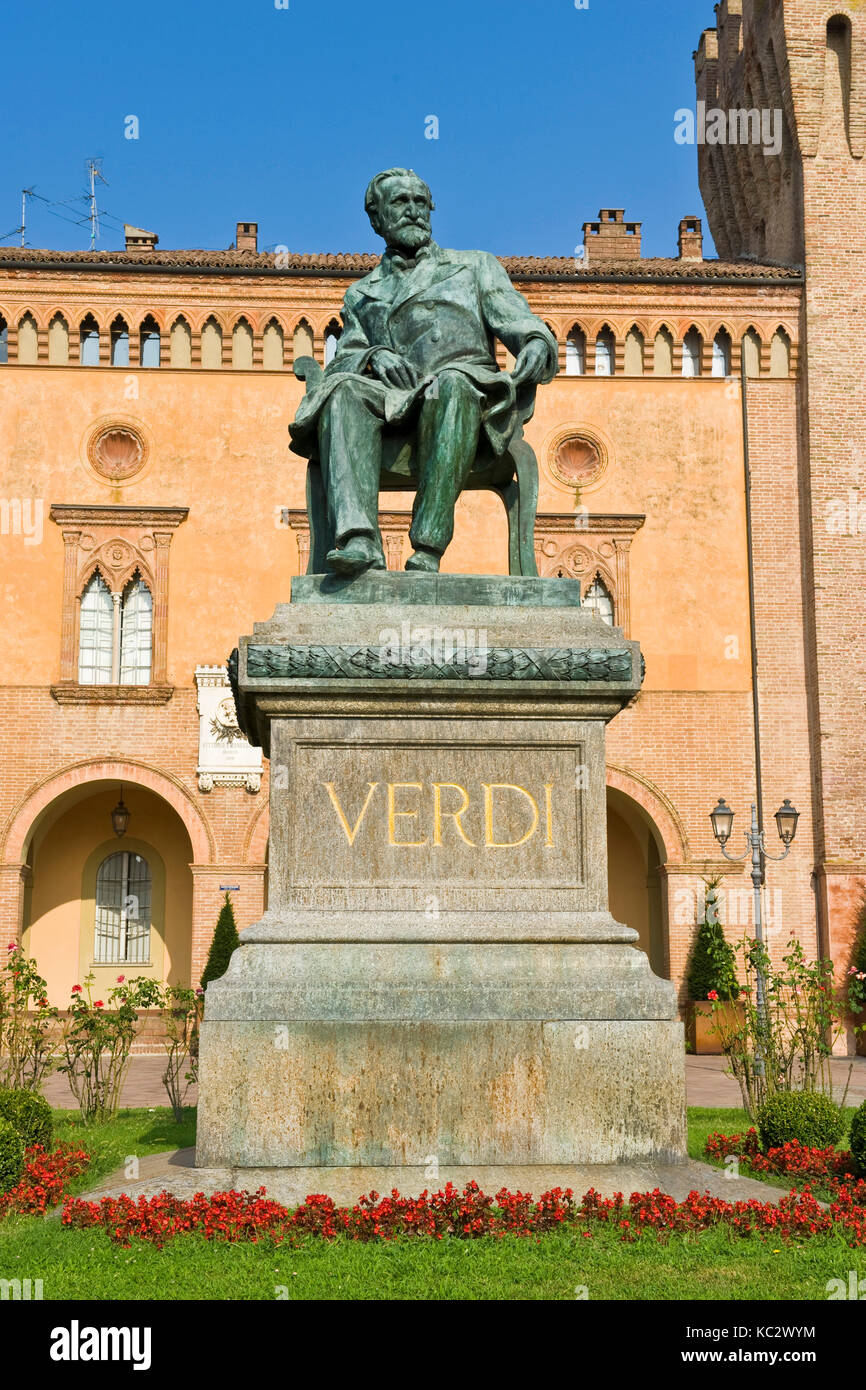 Giuseppe Verdi square, Busseto, province of Parma, Italy Stock Photo ...