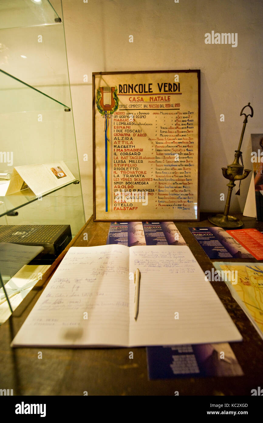 Giuseppe Verdi's house, Roncole Verdi, province of Parma, Italy Stock ...