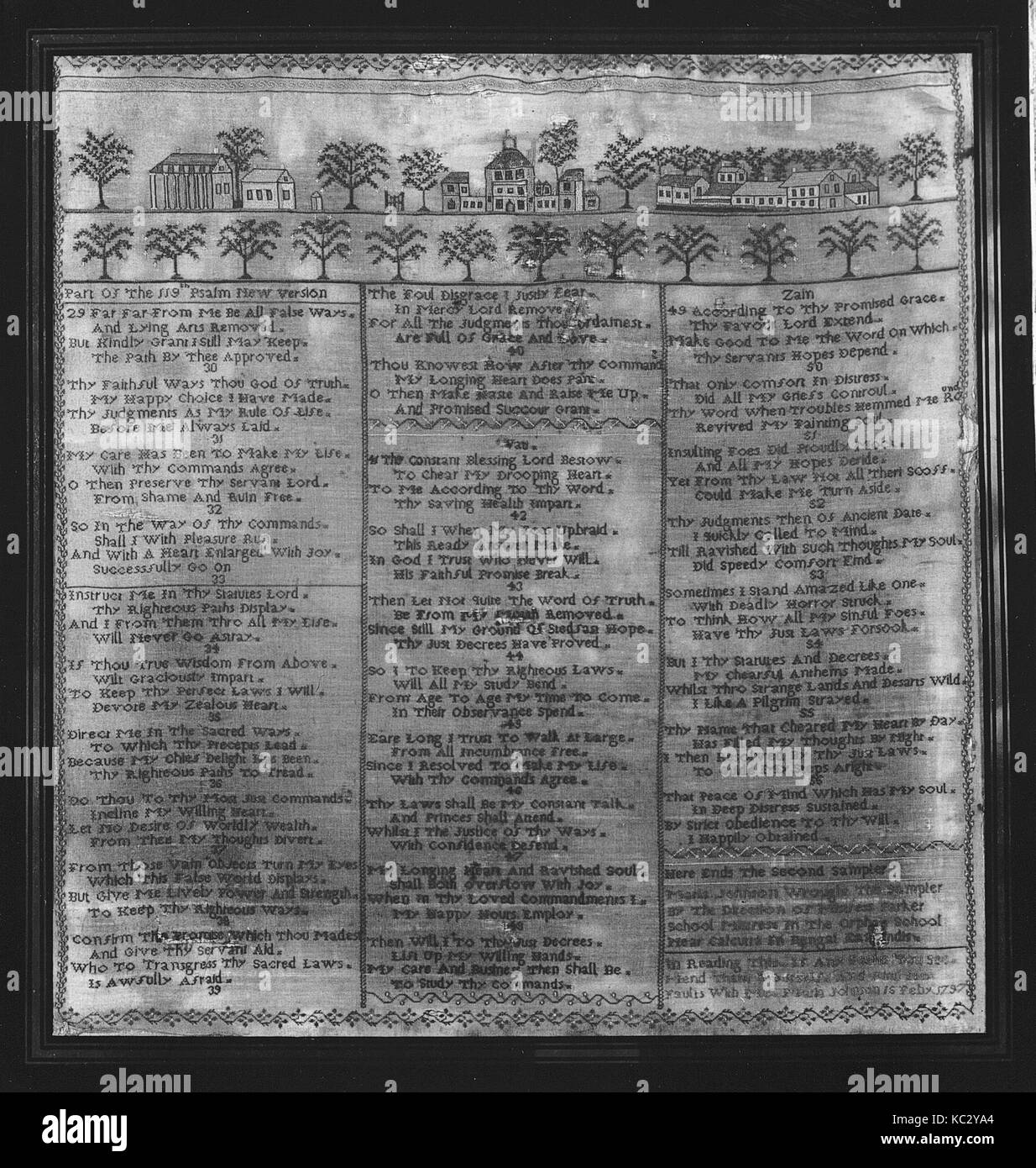 Sampler, 1797, British, Silk on cotton, H. 15 7/8 x W. 15 inches (40.3 ...