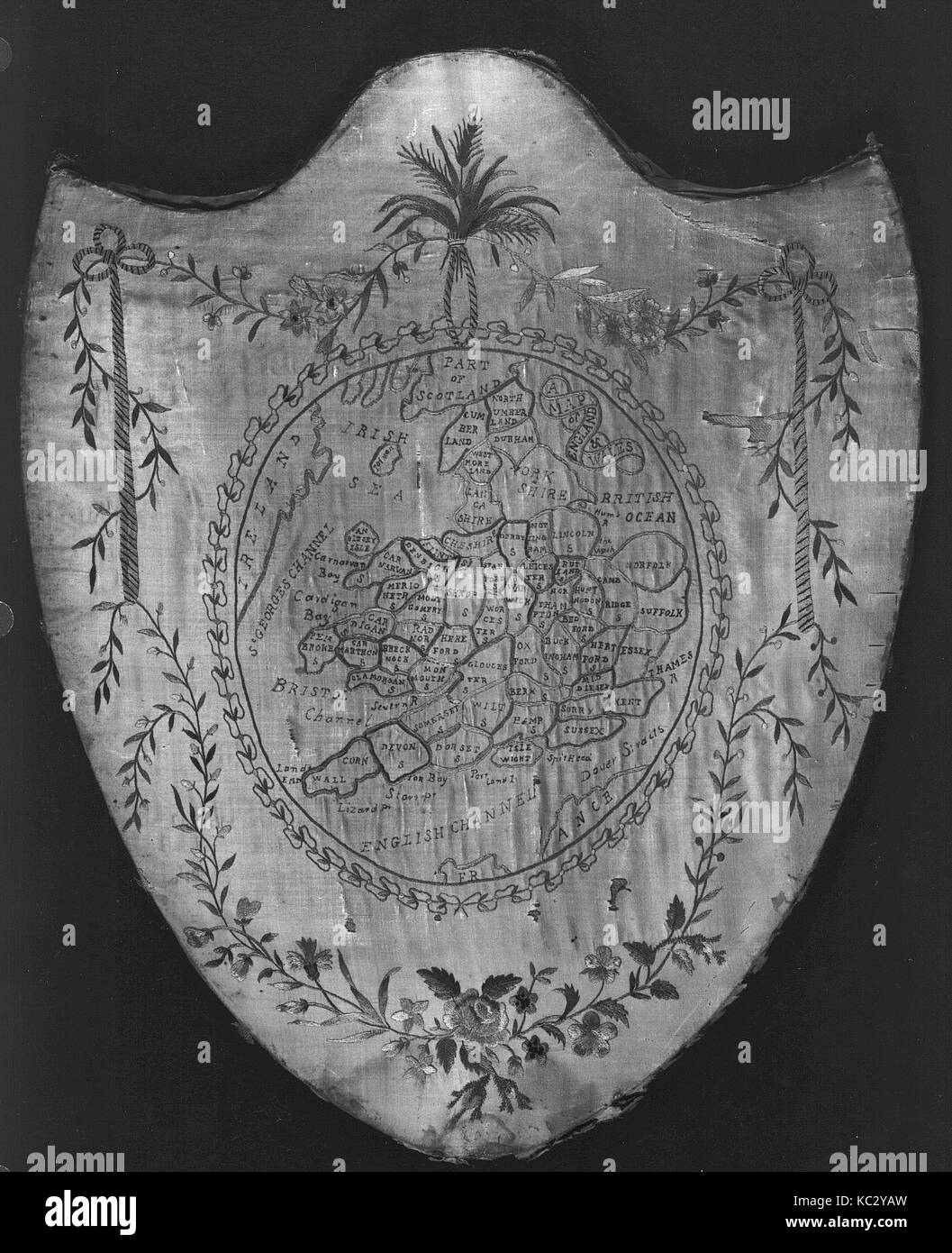 Embroidered map sampler, late 18th–early 19th century Stock Photo - Alamy