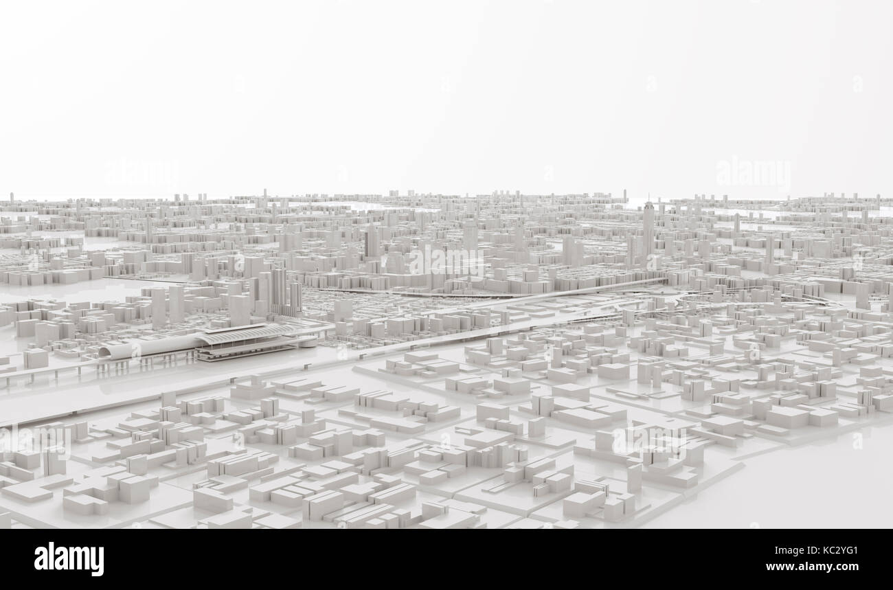 City background 3d render aerial hi-res stock photography and images ...