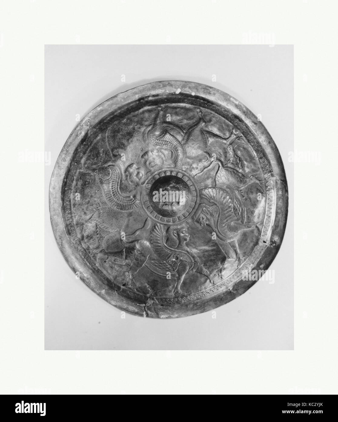 Disc with sphinxes and winged bulls, ca. 10th–9th century B.C Stock ...