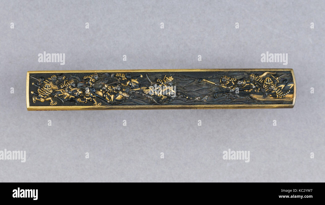 Knife Handle (Kozuka), 17th century, Japanese, Copper-gold alloy ...