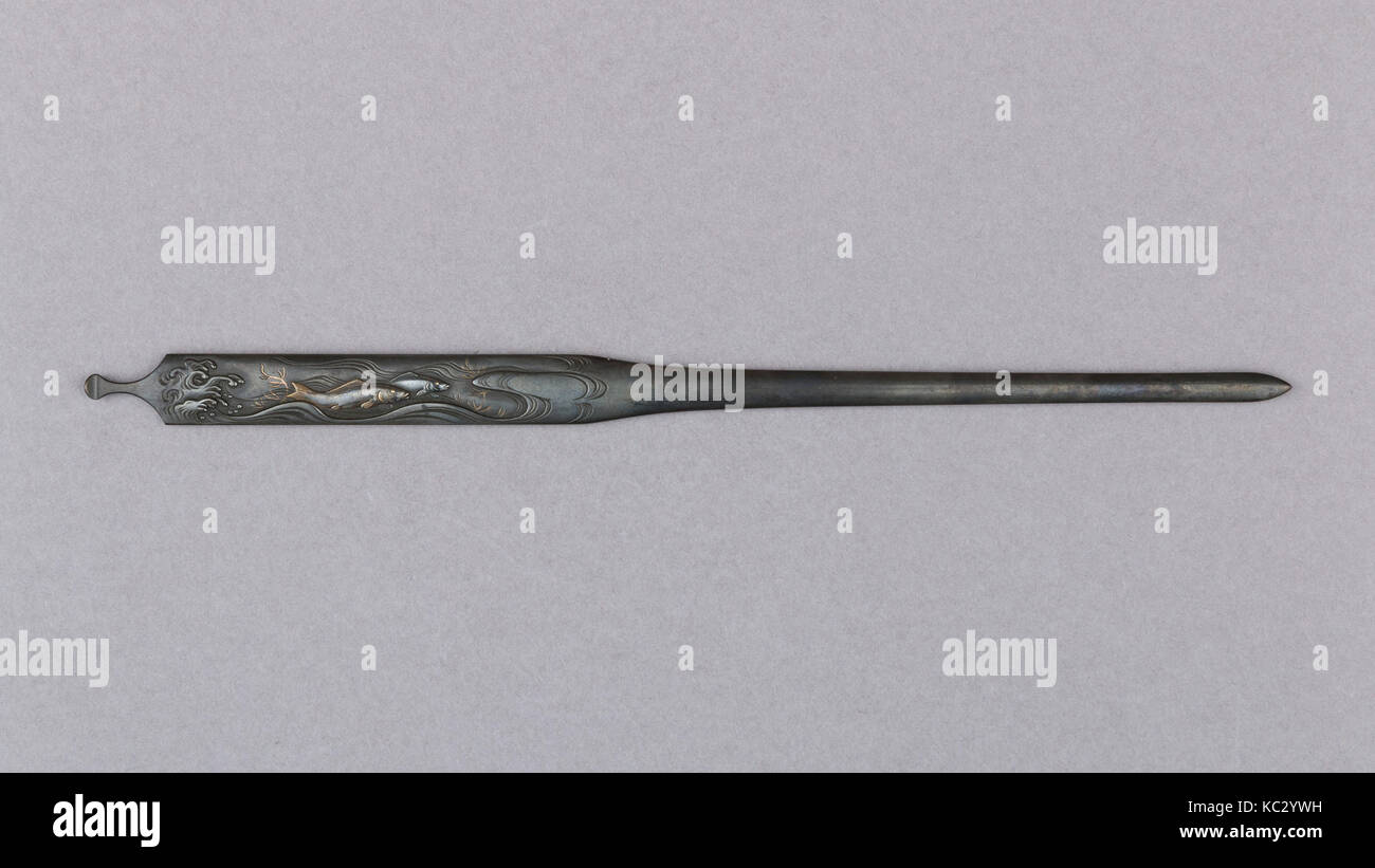 Hair Dressing Tool (Kogai), 17th century, Japanese, Copper-silver alloy ...