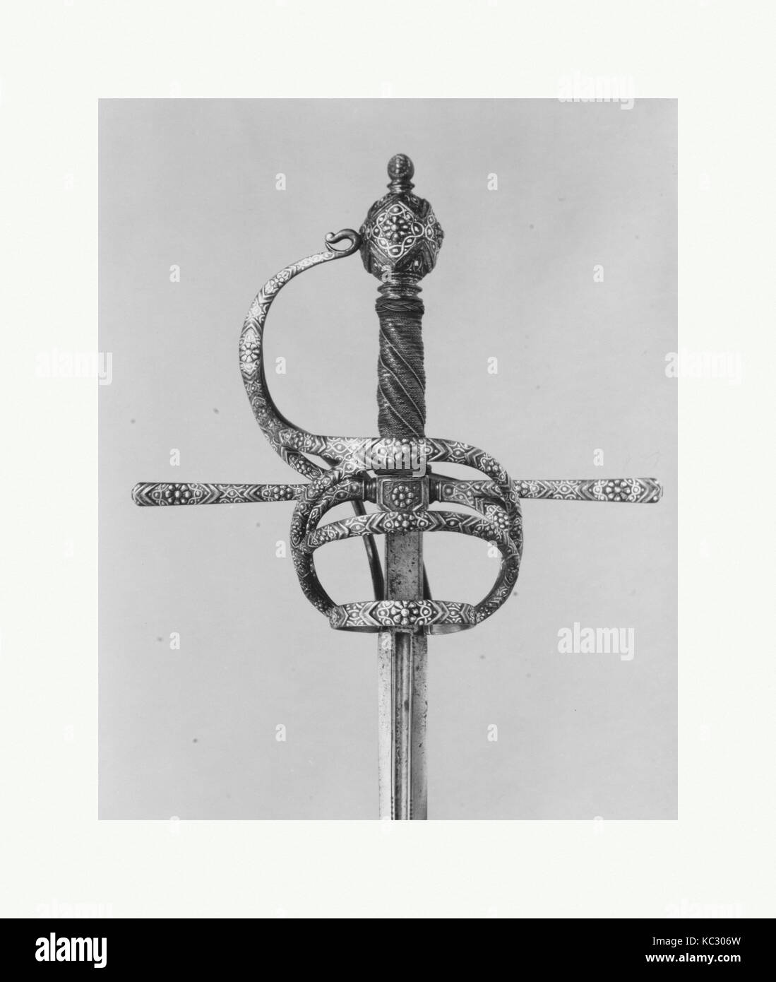 Rapier, ca. 1620, Spanish, Steel, silver, L. 56 3/4 in. (144.1 cm); L ...