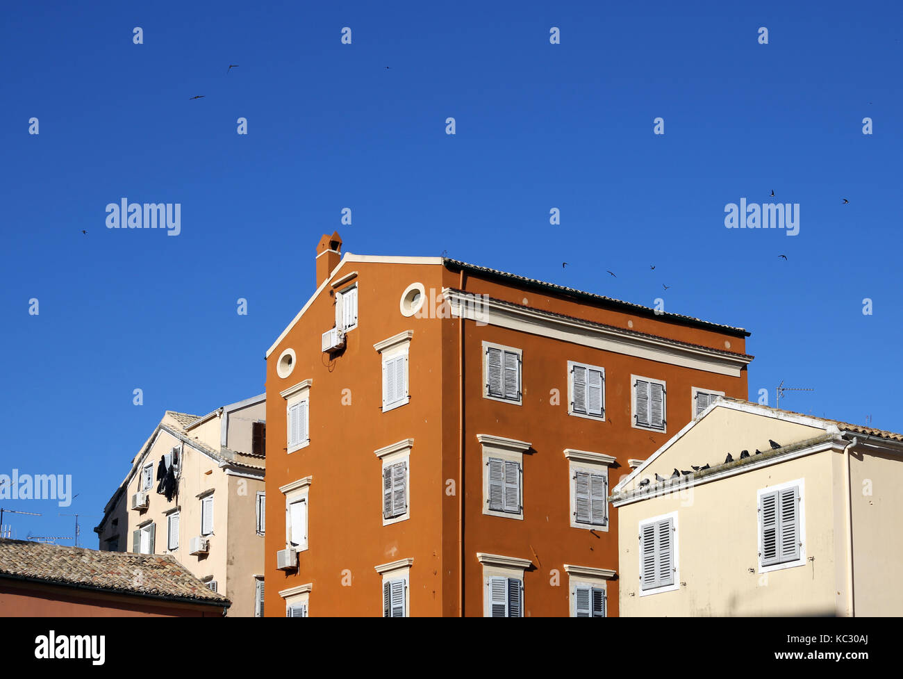 old buildings Corfu town Greece Stock Photo - Alamy