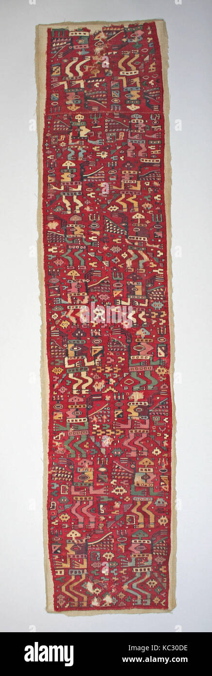 Tunic Fragment, 7th–8th century, Peru, Moche-Wari, Camelid hair, cotton ...