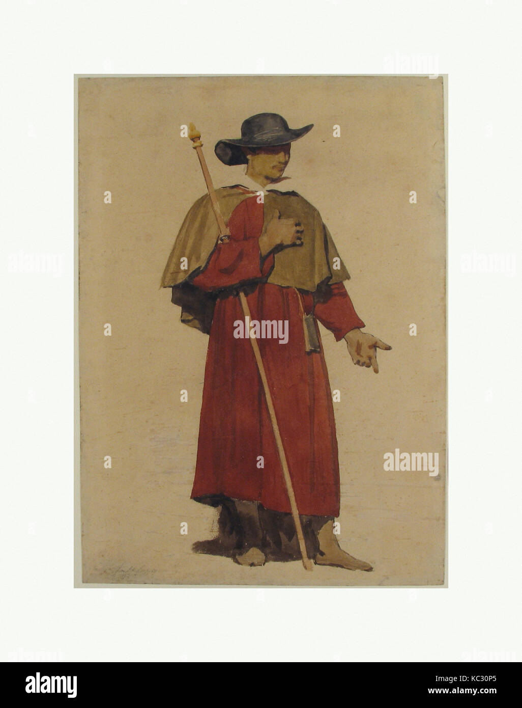 An Italian Pilgrim, Dominique-Ferréol-Louis Papety, 19th century Stock ...