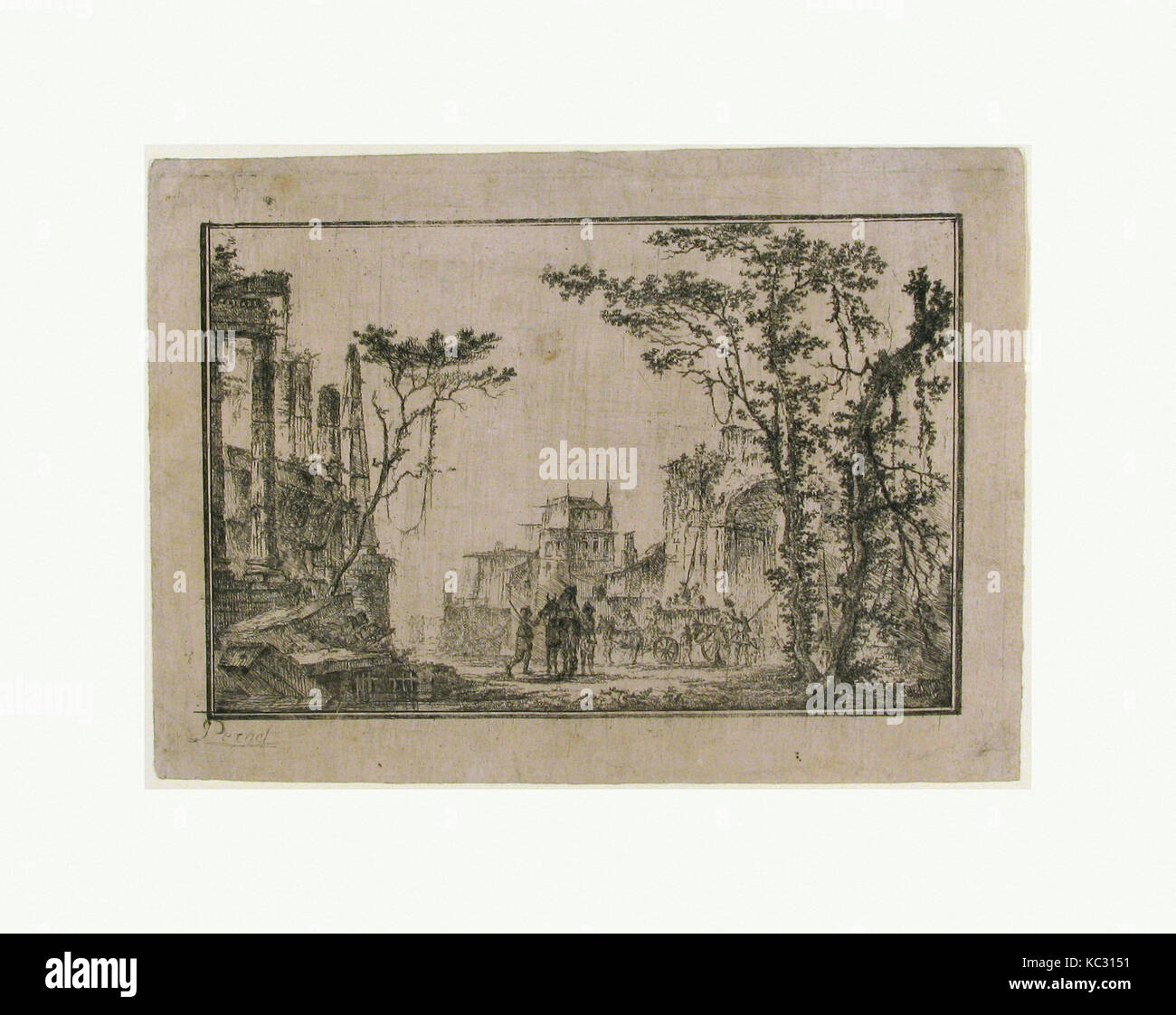 View of Imaginary Architectural Ruins, Etched by Jean Henri Alexandre ...