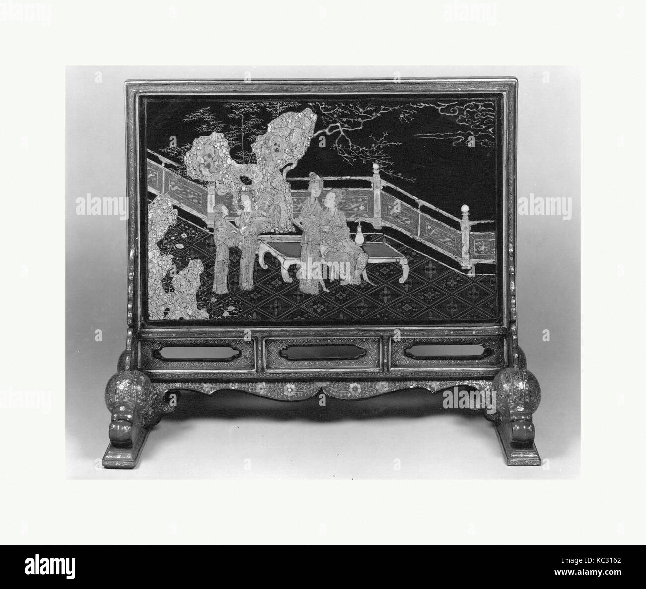 漆器插屏, Table Screen, Ming dynasty (1368–1644), late 16th–early 17th ...
