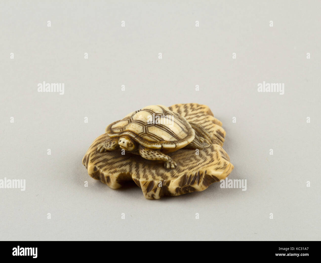 Netsuke of Turtle Crawling over a Rock, 19th century Stock Photo - Alamy
