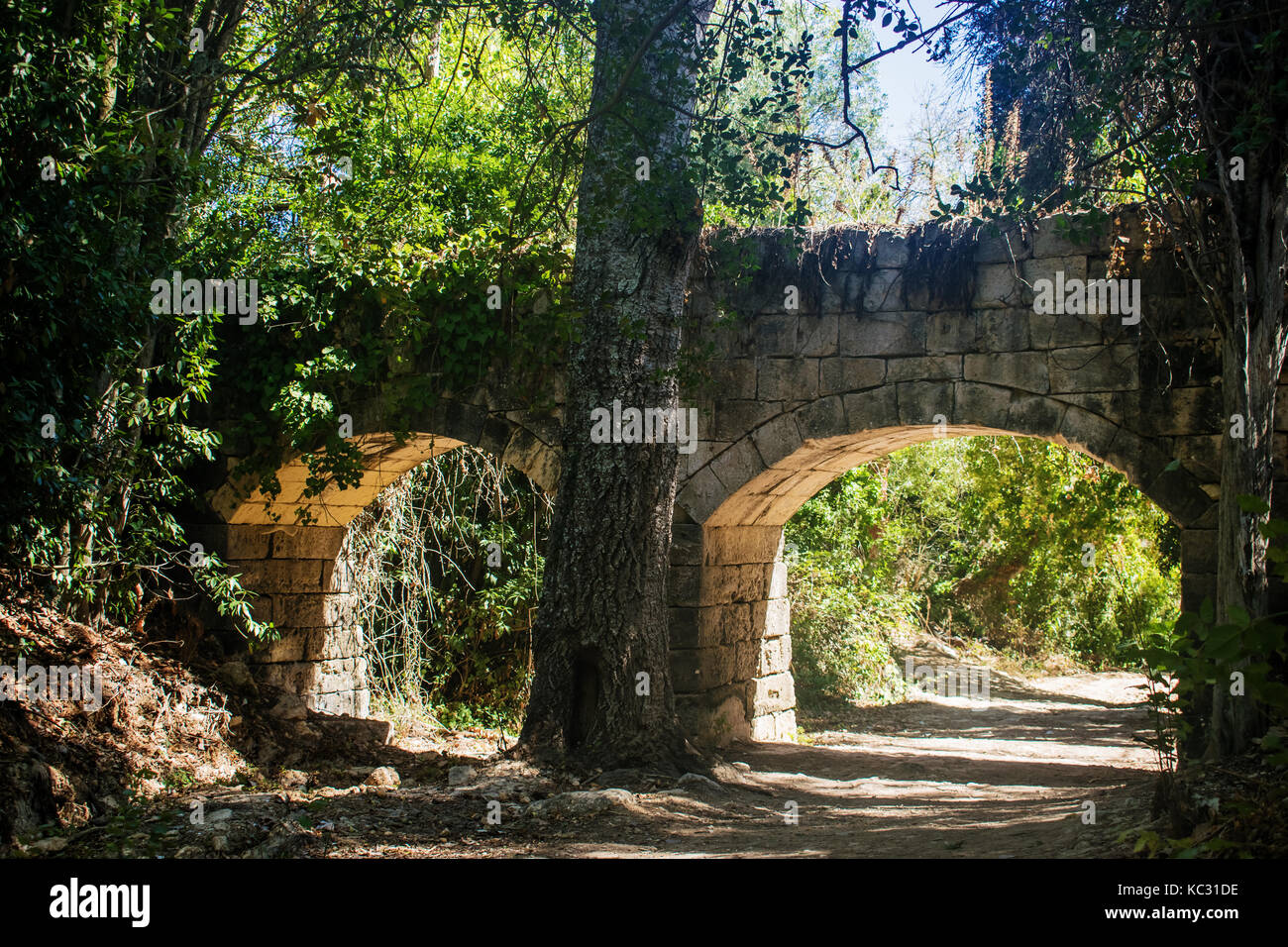 An old stone aqueduct built in Buskett Forest, Malta Stock Photo - Alamy