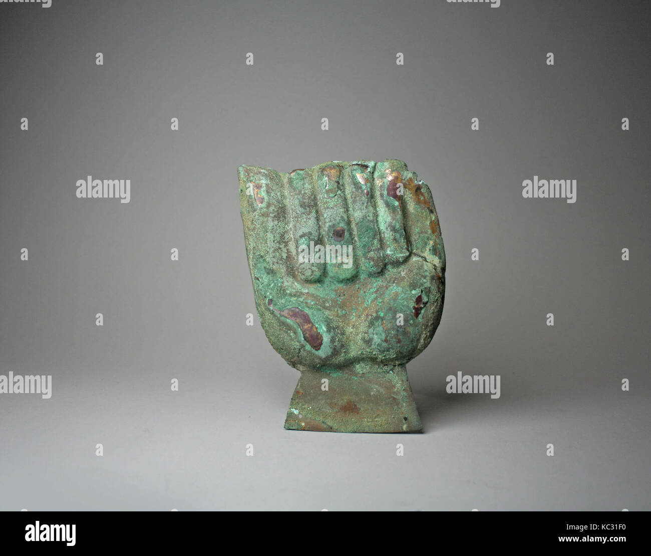 Fist Ornament, 390–450, Peru, Moche (Loma Negra), Silvered copper, H x ...