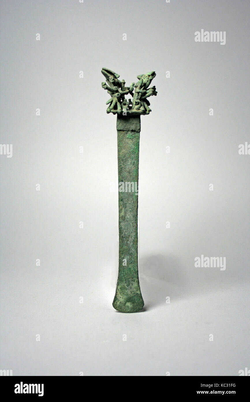 Copper Chisel with Figures, 3rd–7th century, Peru, Moche, Copper (cast ...