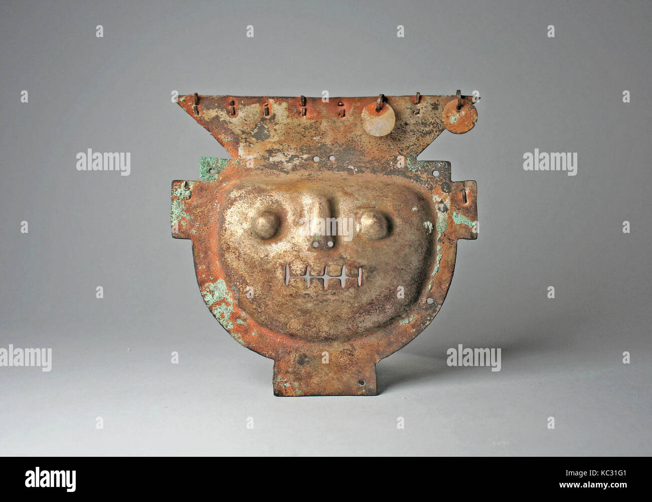 Copper Face Mask Ornament, 3rd century B.C.–A.D. 2nd century Stock ...