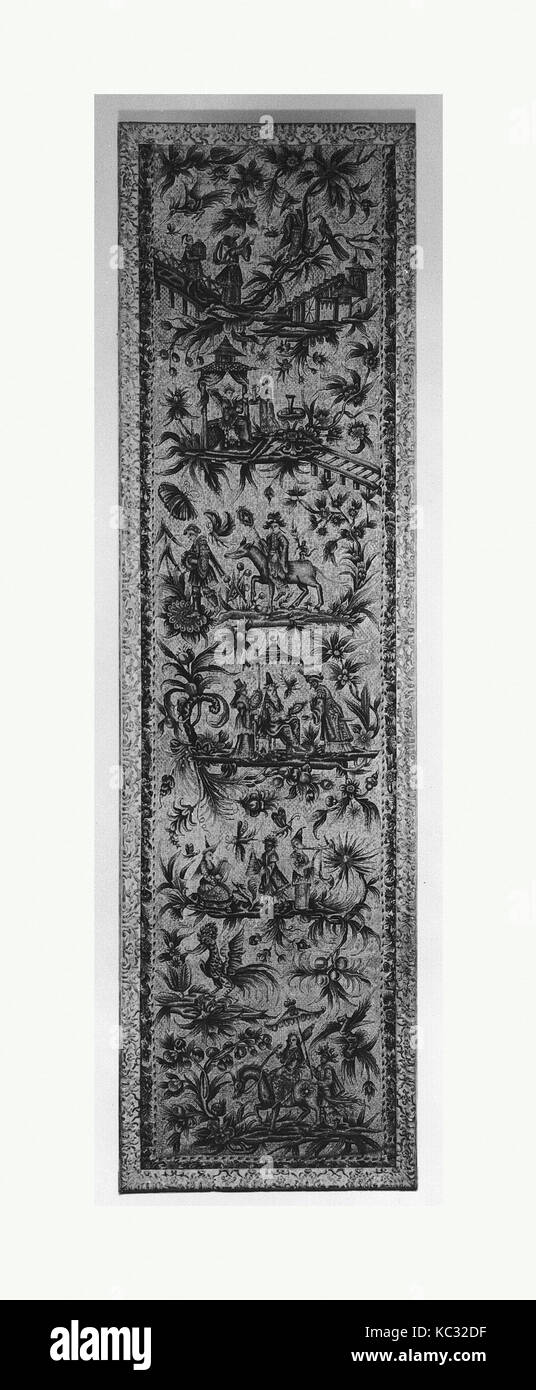 Embroidered panel with chinoiserie scenes, first quarter 18th century ...