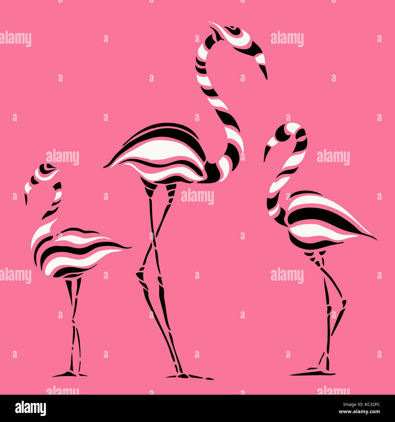 Abstract Silhouettes of pink Flamingo Stock Vector Image & Art - Alamy