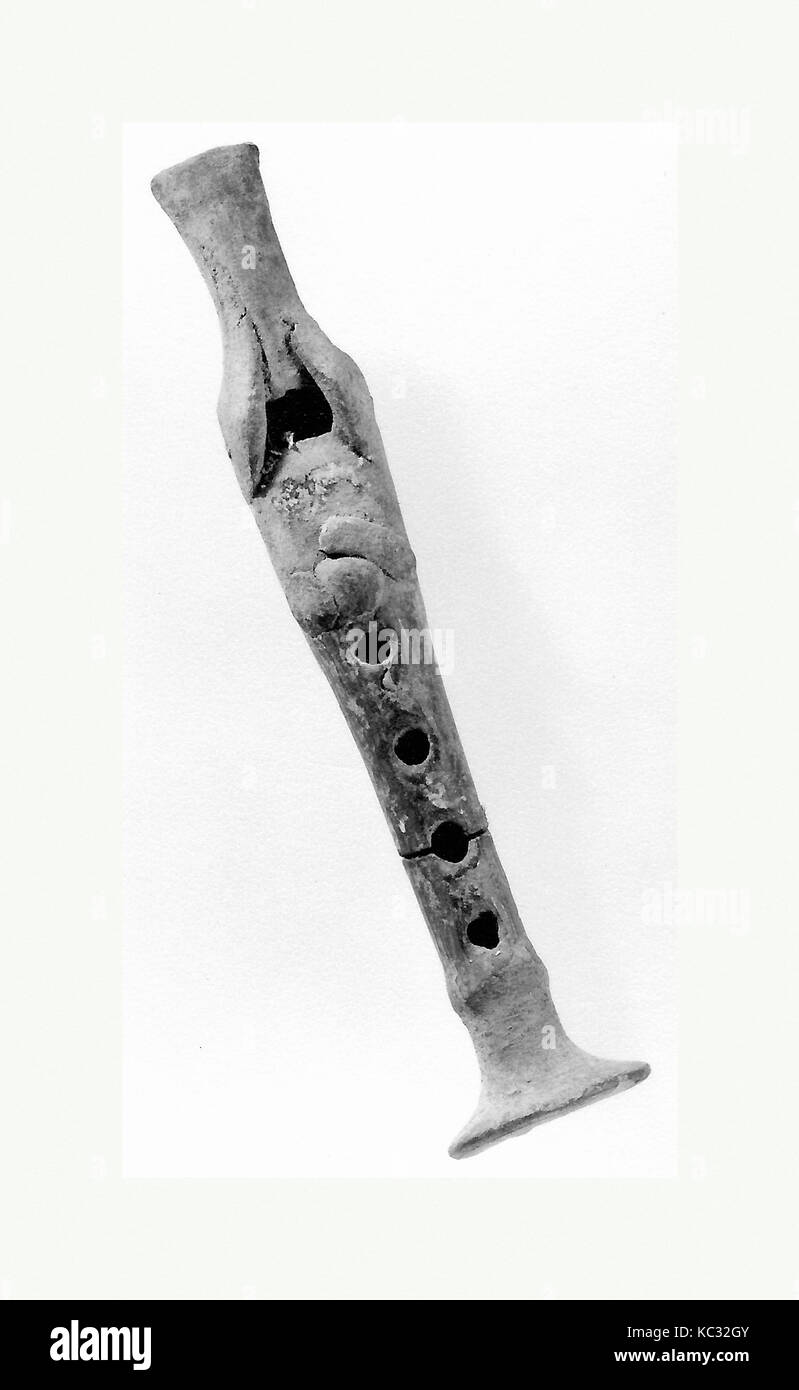 Pottery Flute, Pre-Columbian, 1400–1500?, Mexico, Aztec?, Clay, L. 168 ...