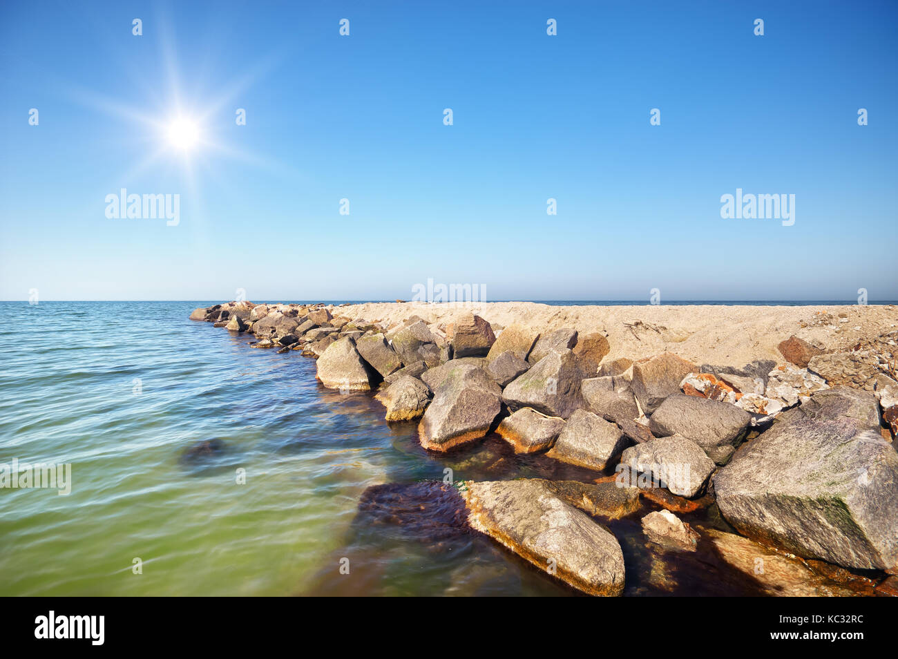 Beautiful seascape. beautiful rocky seashore. Stones on coast. Nature ...
