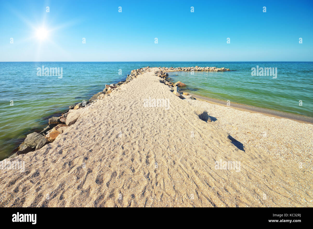 Seashore breakwater stones. Beautiful seascape. beautiful rocky ...