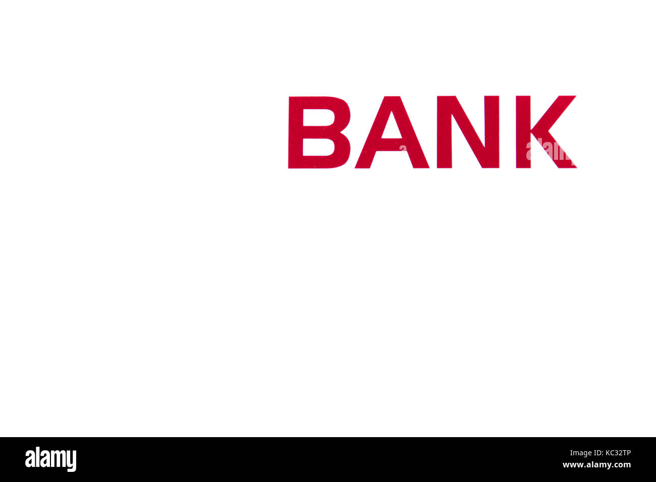 Text "BANK" on white background Stock Photo - Alamy