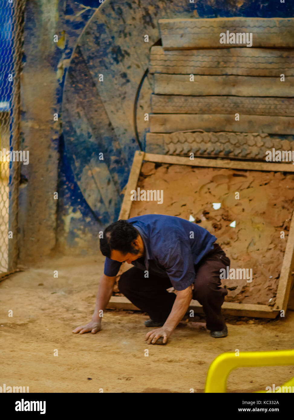 View on Men playing Tejo in Bogota - Colombia Stock Photo - Alamy