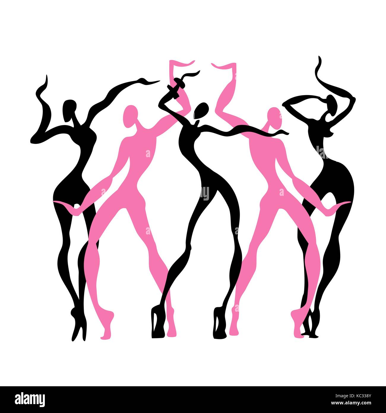 Beautiful women. Dancing silhouettes Stock Vector Image & Art - Alamy