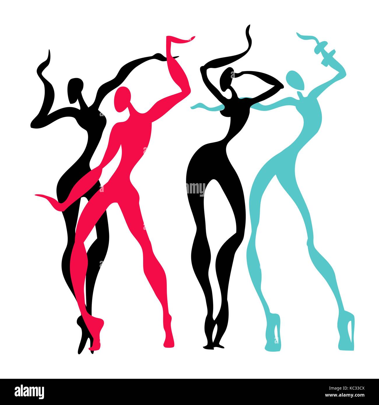 Beautiful women. Dancing silhouettes Stock Vector Image & Art - Alamy