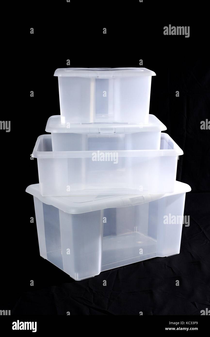 Plastic boxes and containers, drawer units,PVC products Stock Photo - Alamy
