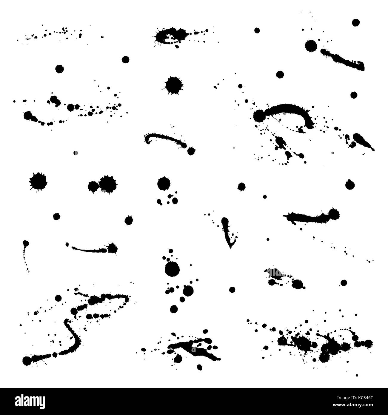 Ink drops. Grunge paint. Design element set Stock Vector Image & Art ...