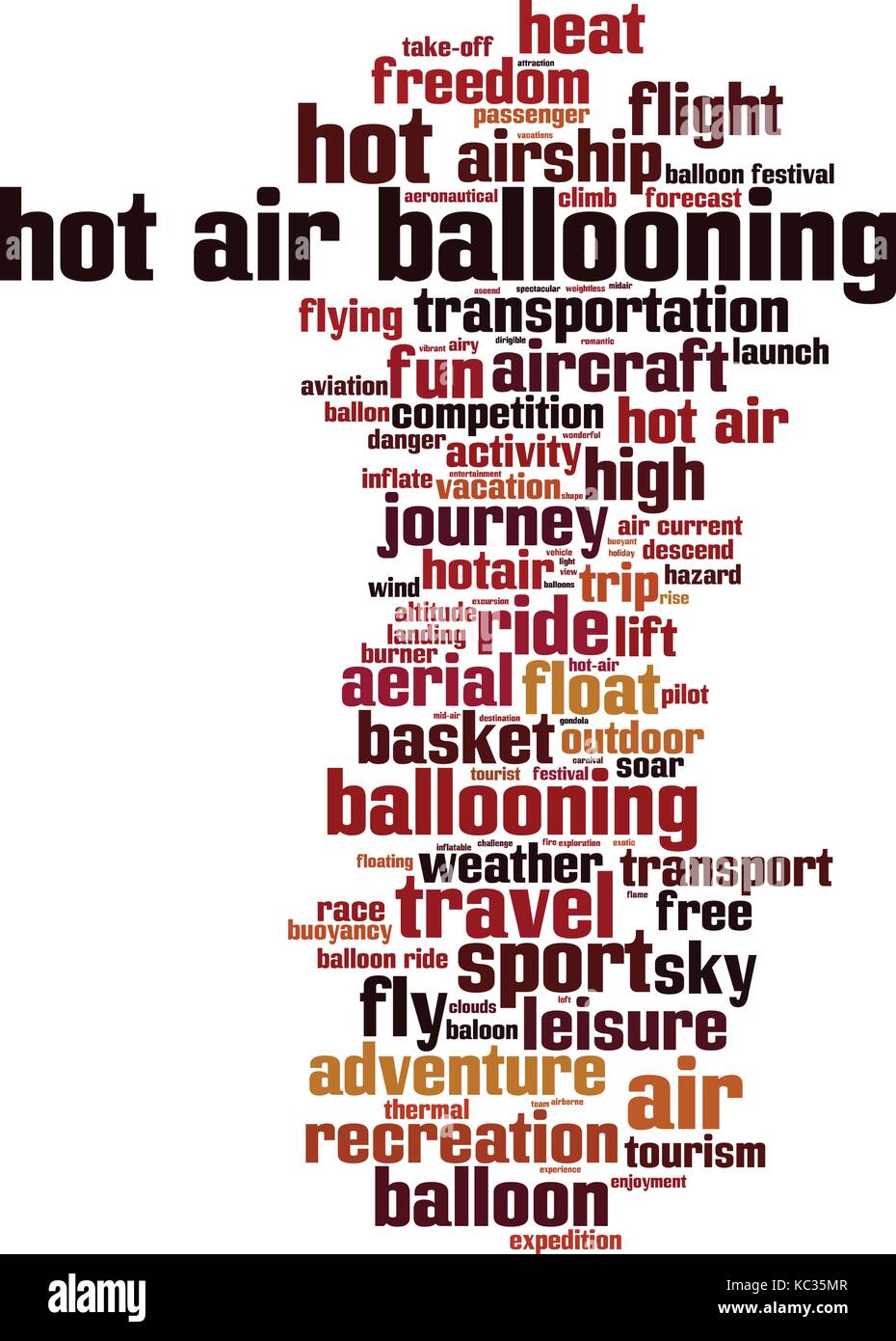 Hot air ballooning word cloud concept. Vector illustration Stock Vector ...