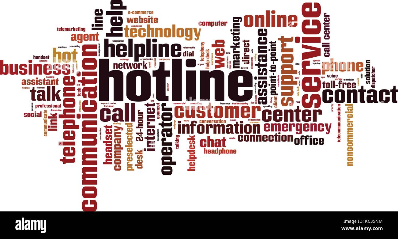 Hotline word cloud concept. Vector illustration Stock Vector Image ...