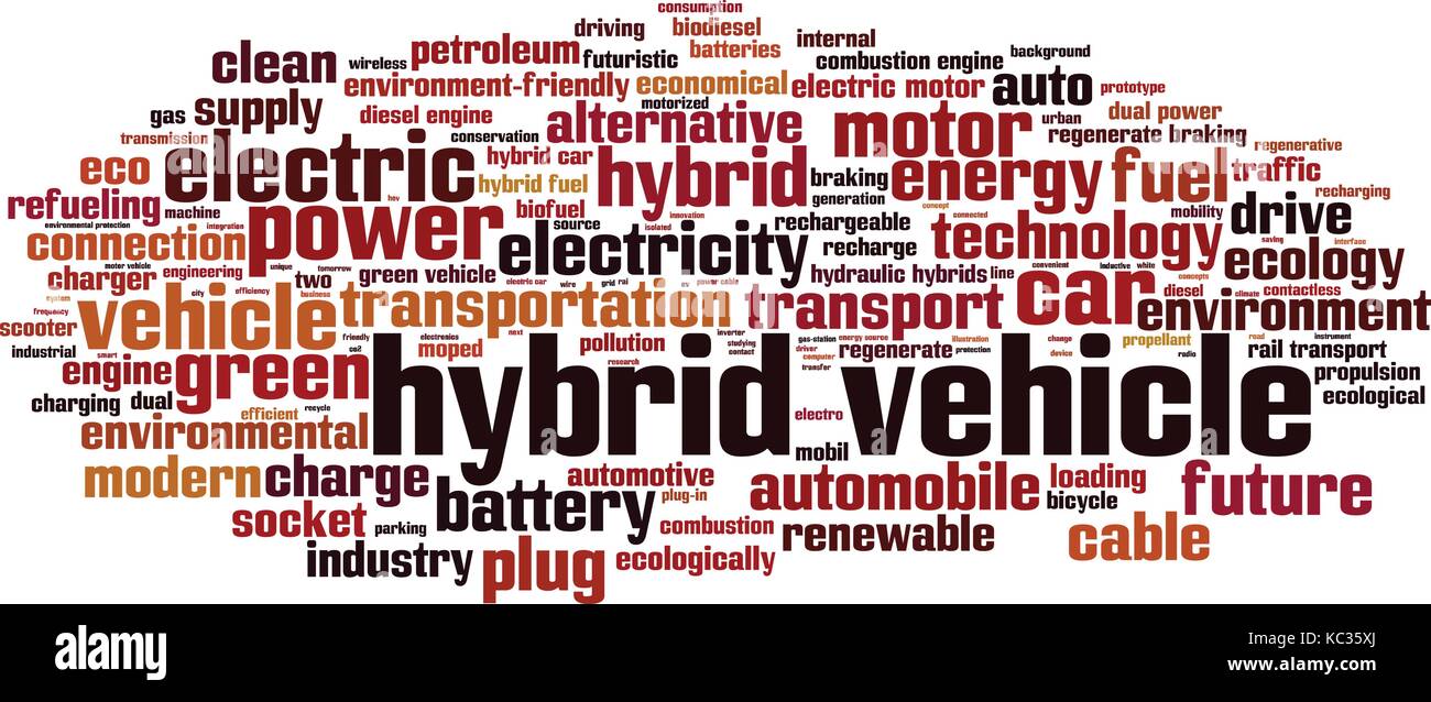 Hybrid vehicle word cloud concept. Vector illustration Stock Vector ...
