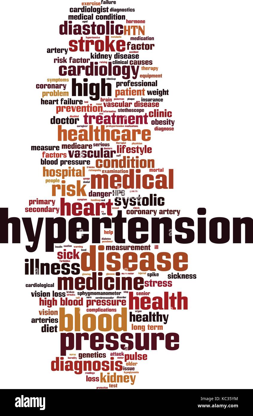 Hypertension word cloud concept. Vector illustration Stock Vector Image ...