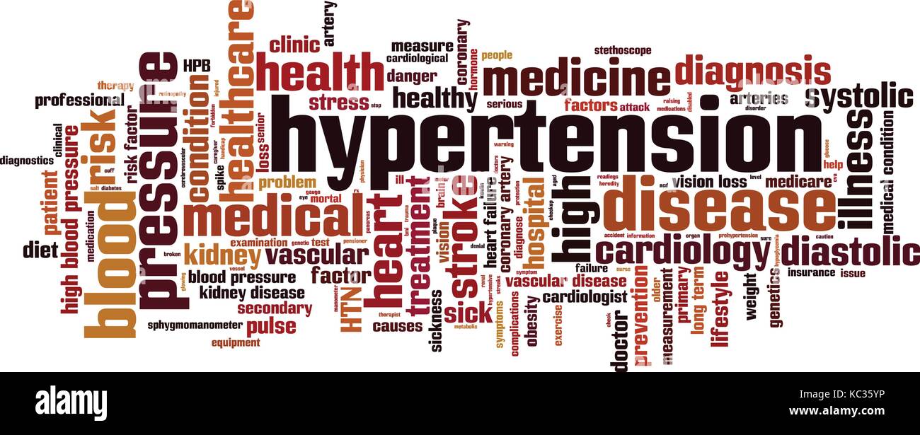 Hypertension word cloud concept. Vector illustration Stock Vector Image ...