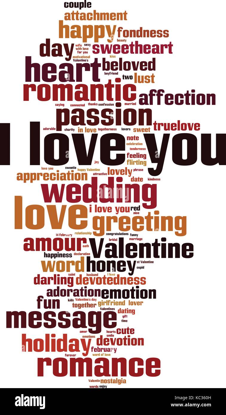I love you word cloud concept. Vector illustration Stock Vector Image ...