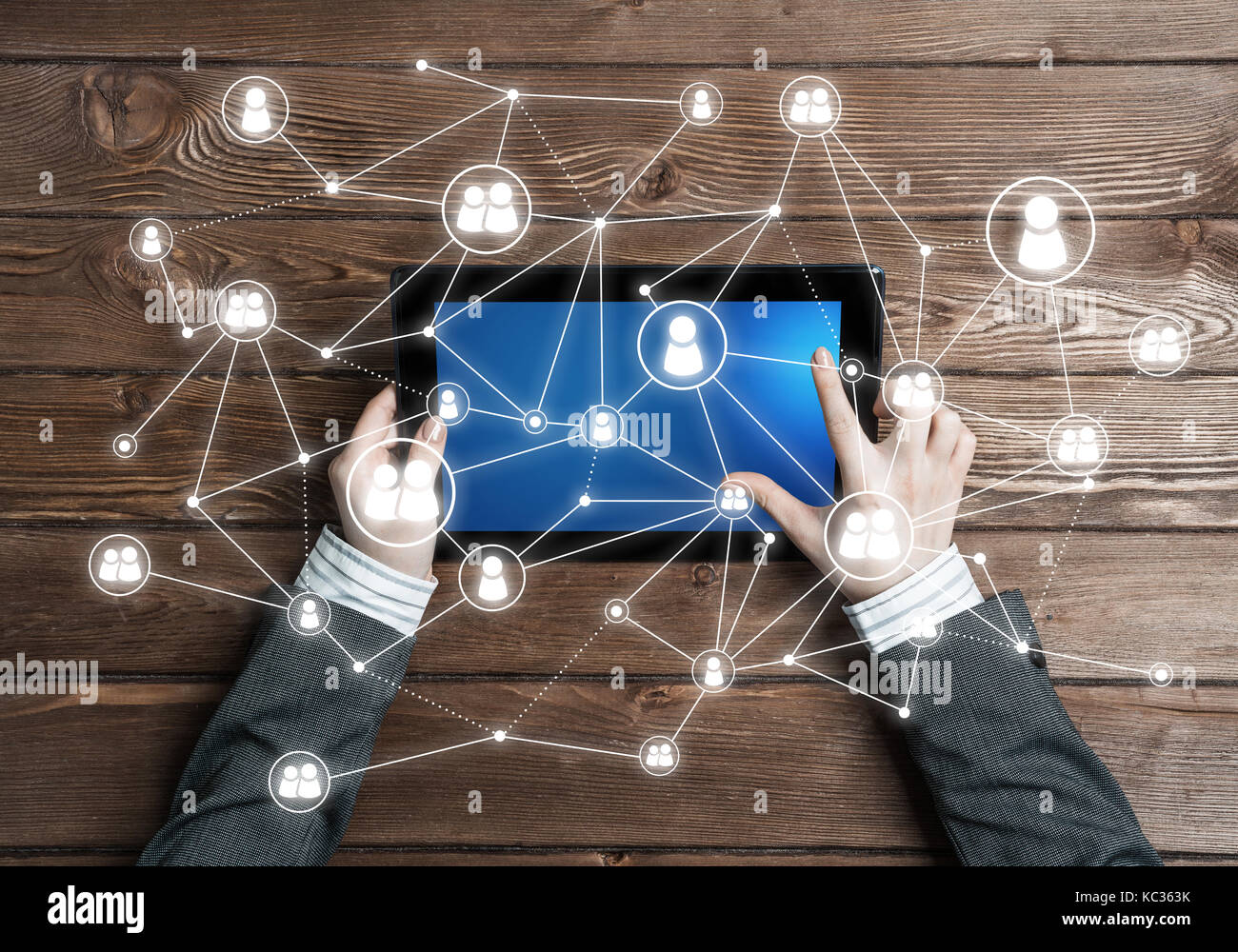 Concept of social communication and networking with social connection ...