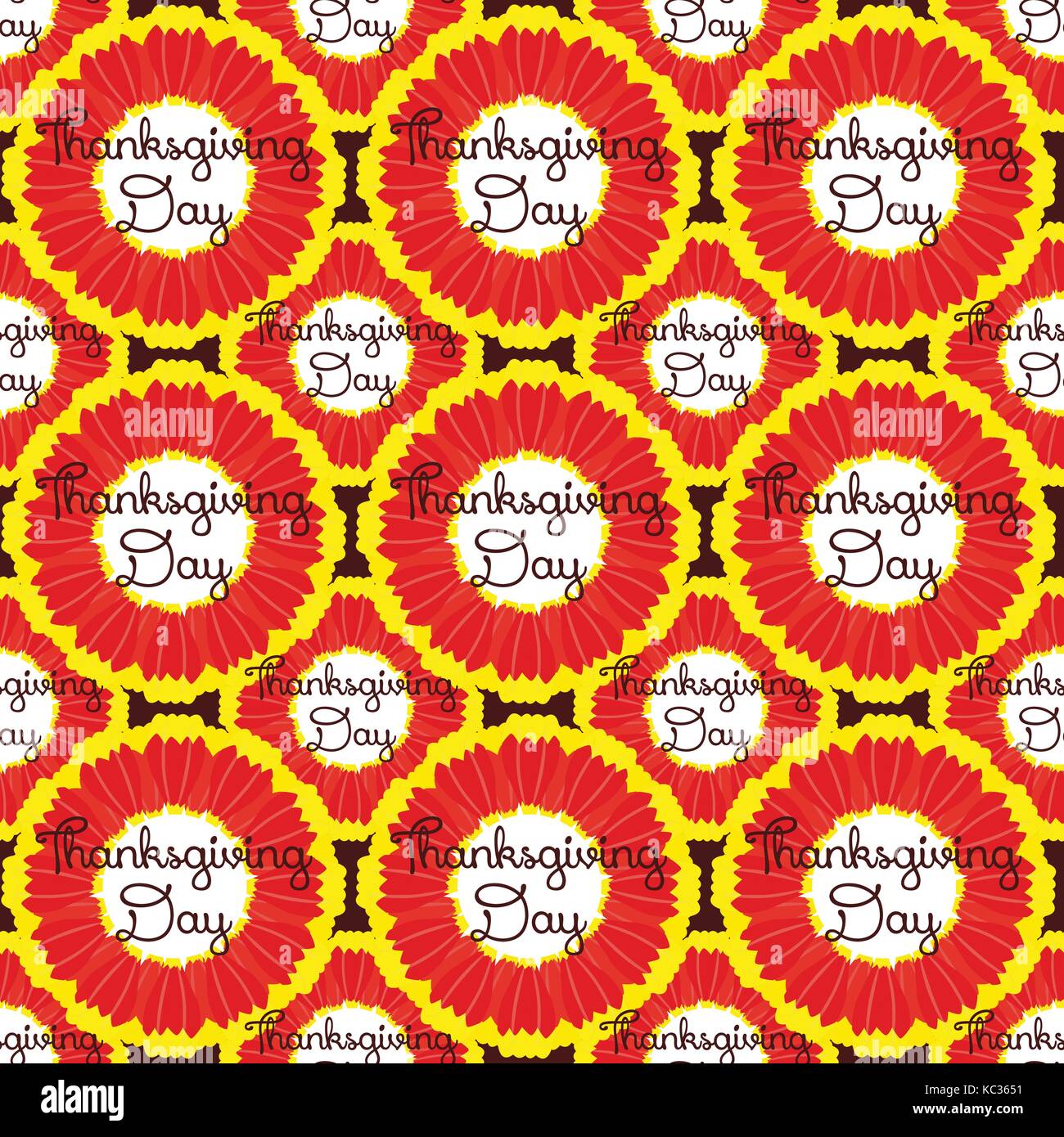 thanksgiving seamless pattern with red flower. vector Stock Vector ...