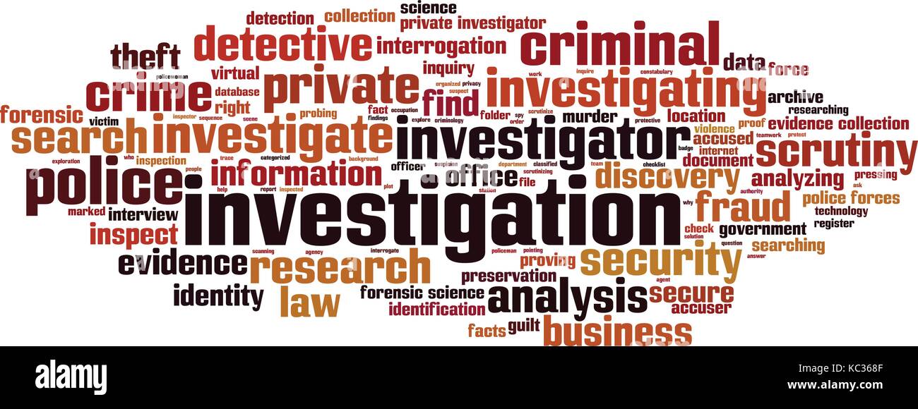 Investigation word cloud concept. Vector illustration Stock Vector ...
