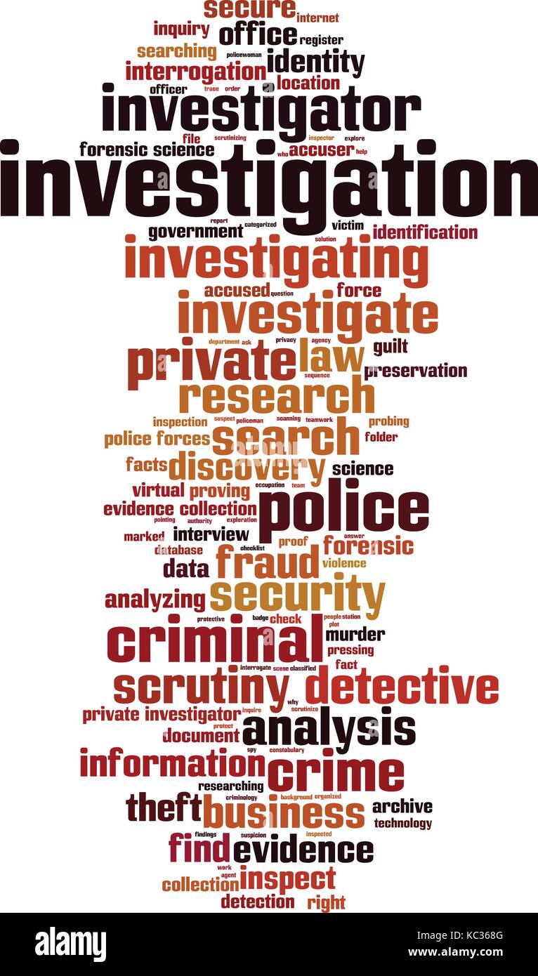 Investigation word cloud concept. Vector illustration Stock Vector ...