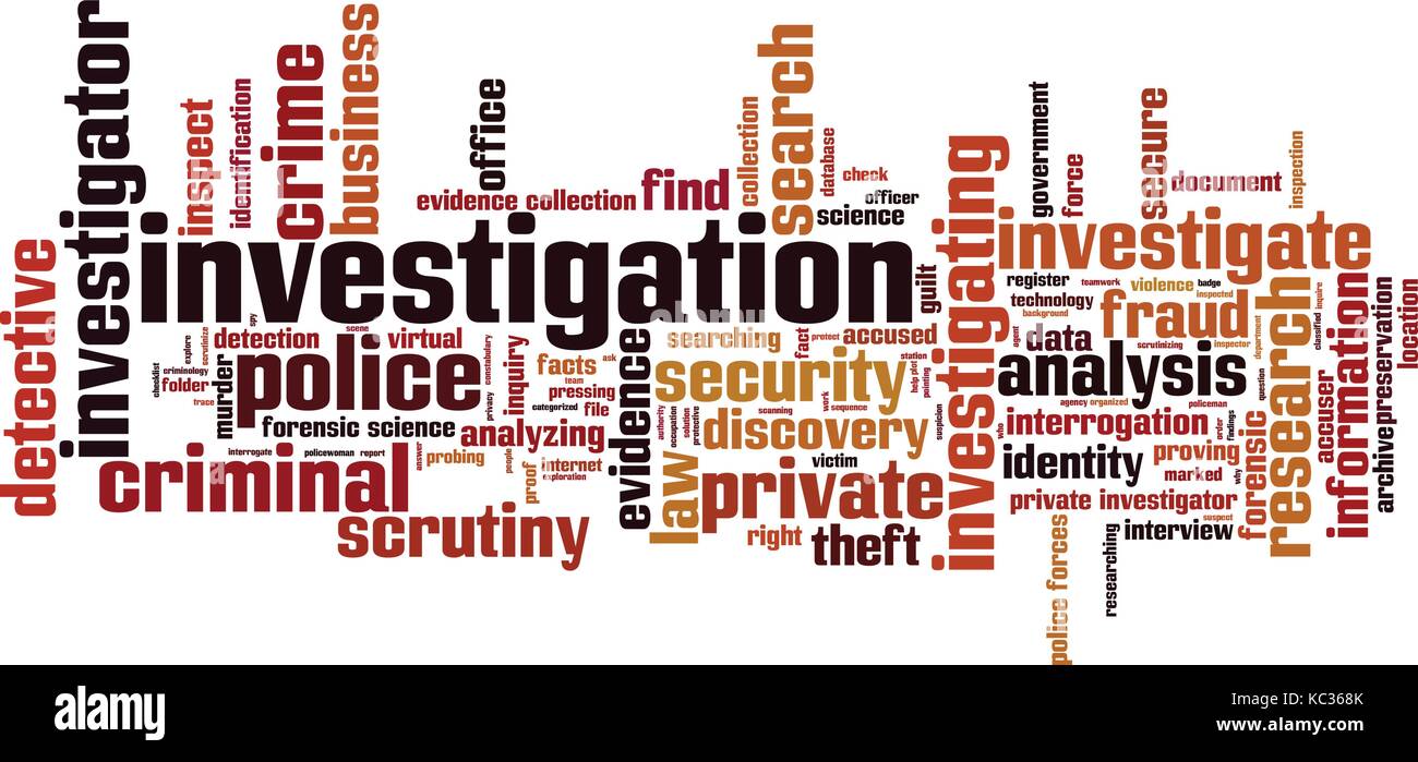 Investigation word cloud concept. Vector illustration Stock Vector ...