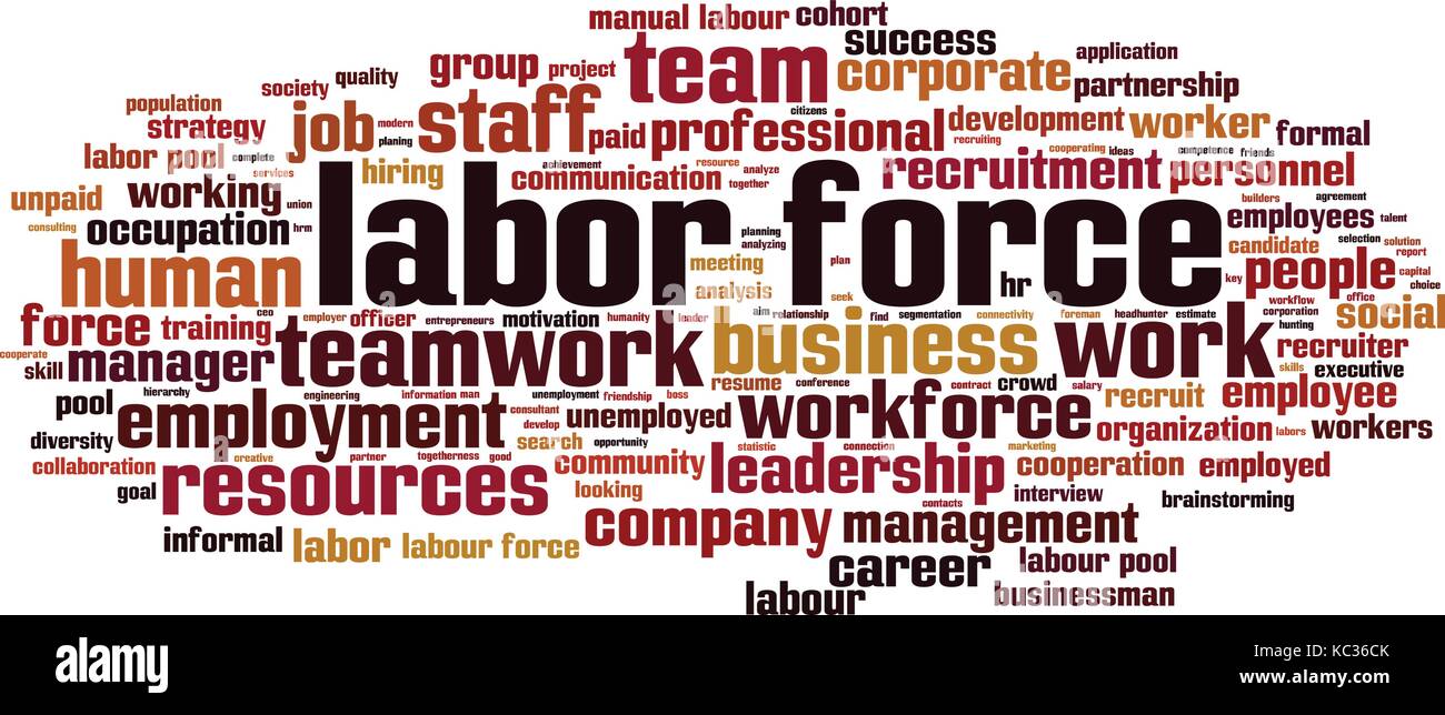 Labor force word cloud concept. Vector illustration Stock Vector Image ...