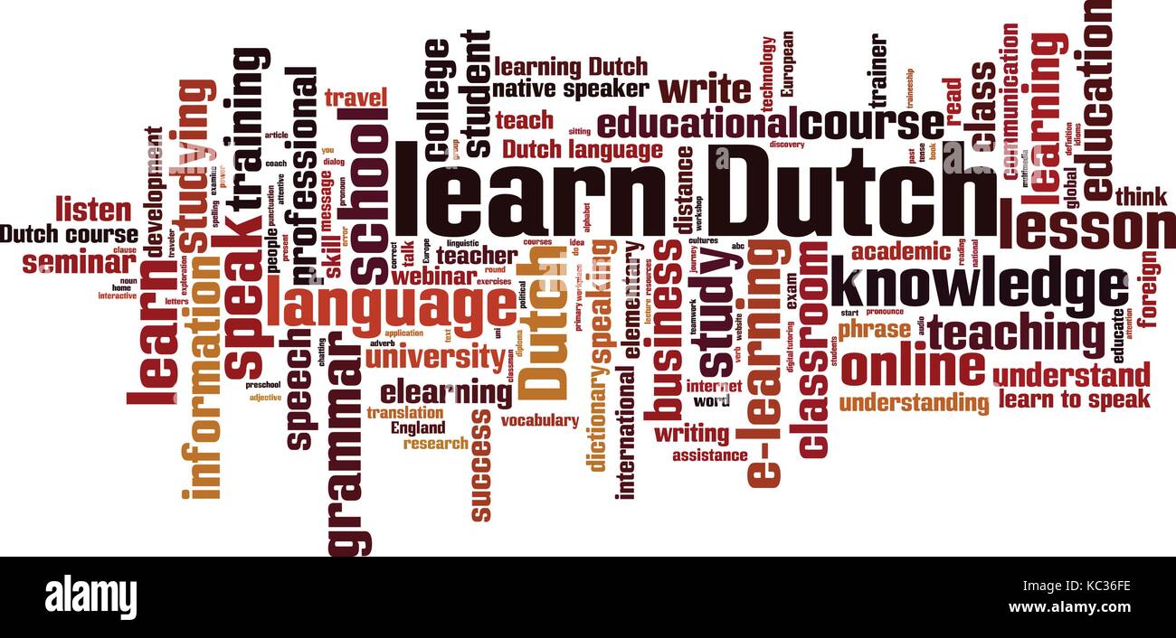 Learn Dutch word cloud concept. Vector illustration Stock Vector Image ...