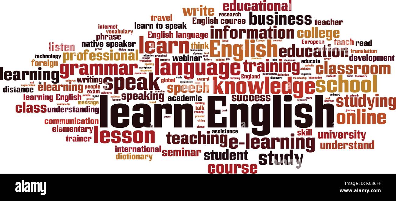 Learn English word cloud concept. Vector illustration Stock Vector ...